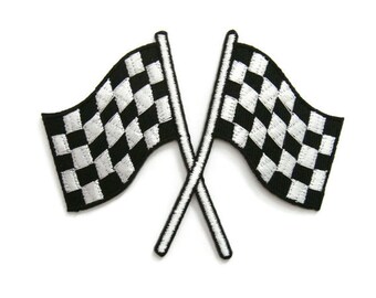 Set of 2 Racing Flags Iron on Screen Print Transfers for Fabrics ...