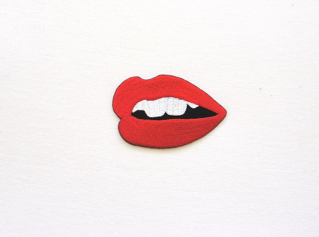 Red Lips Patch - Etsy