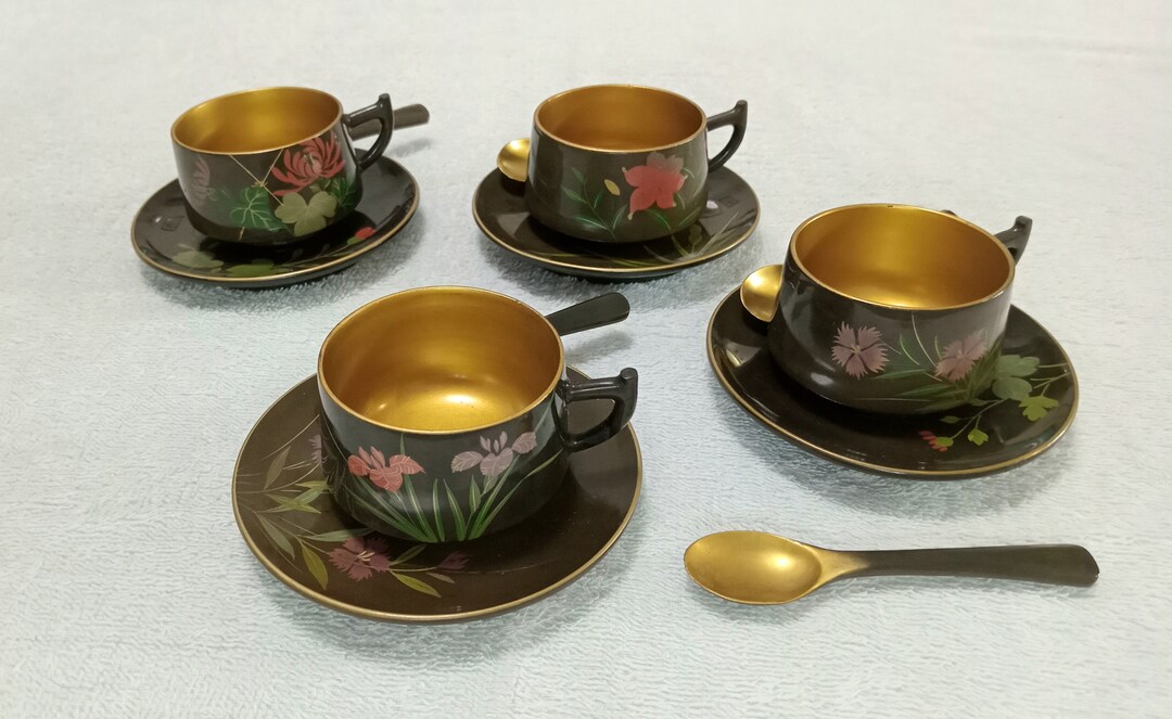 Japanese Lacquerware Tea Set Vintage - Etsy