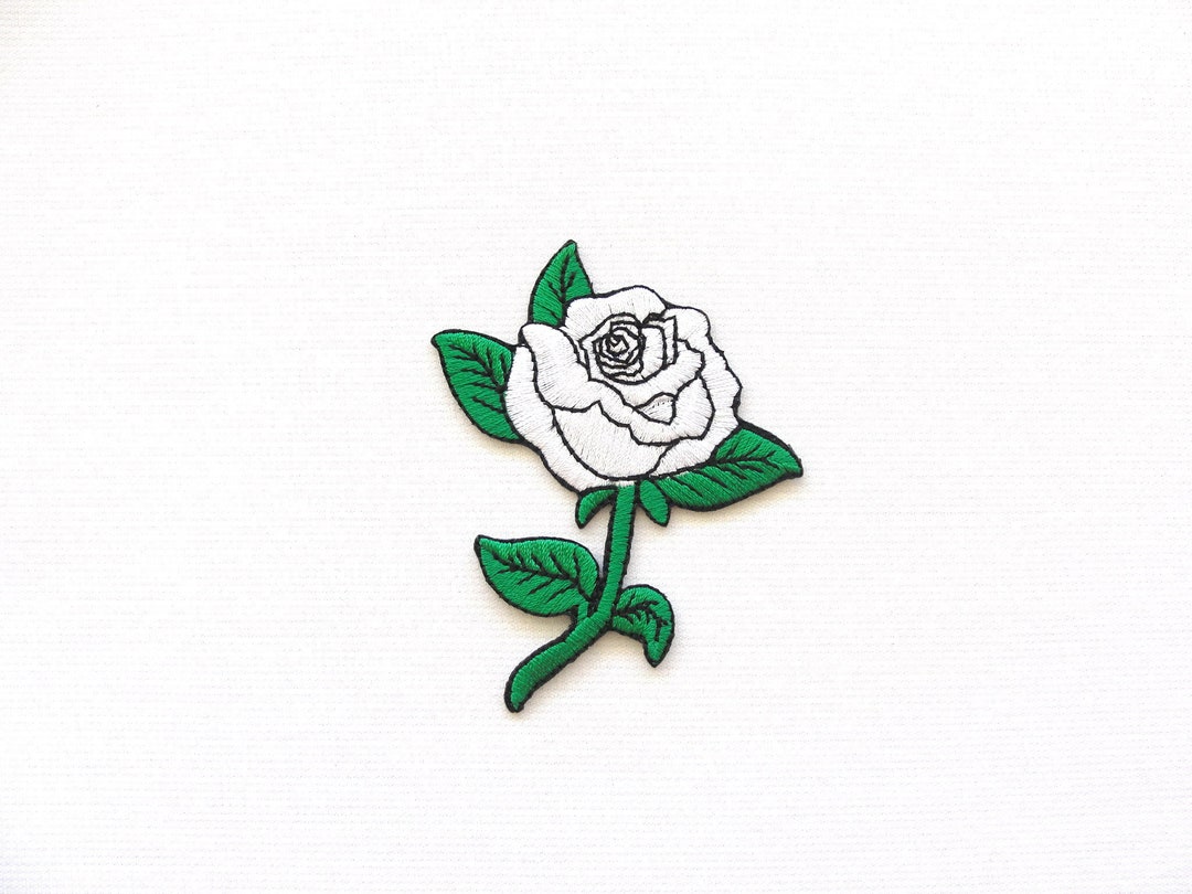 White Rose Patch - Etsy
