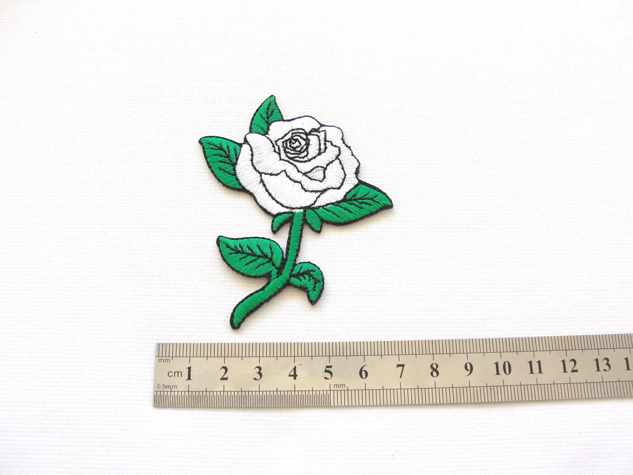 White Rose Patch - Etsy