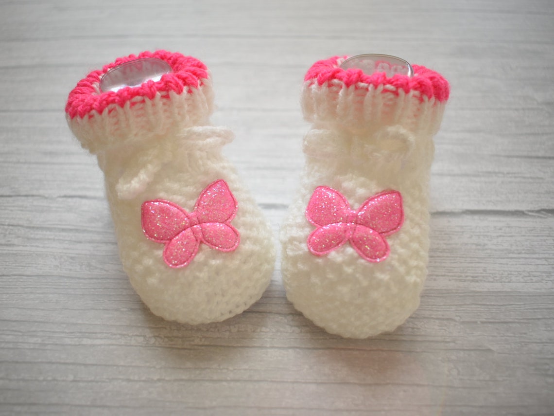 Butterfly Knitted Baby Booties Newborn Slippers Cute Crib - Etsy