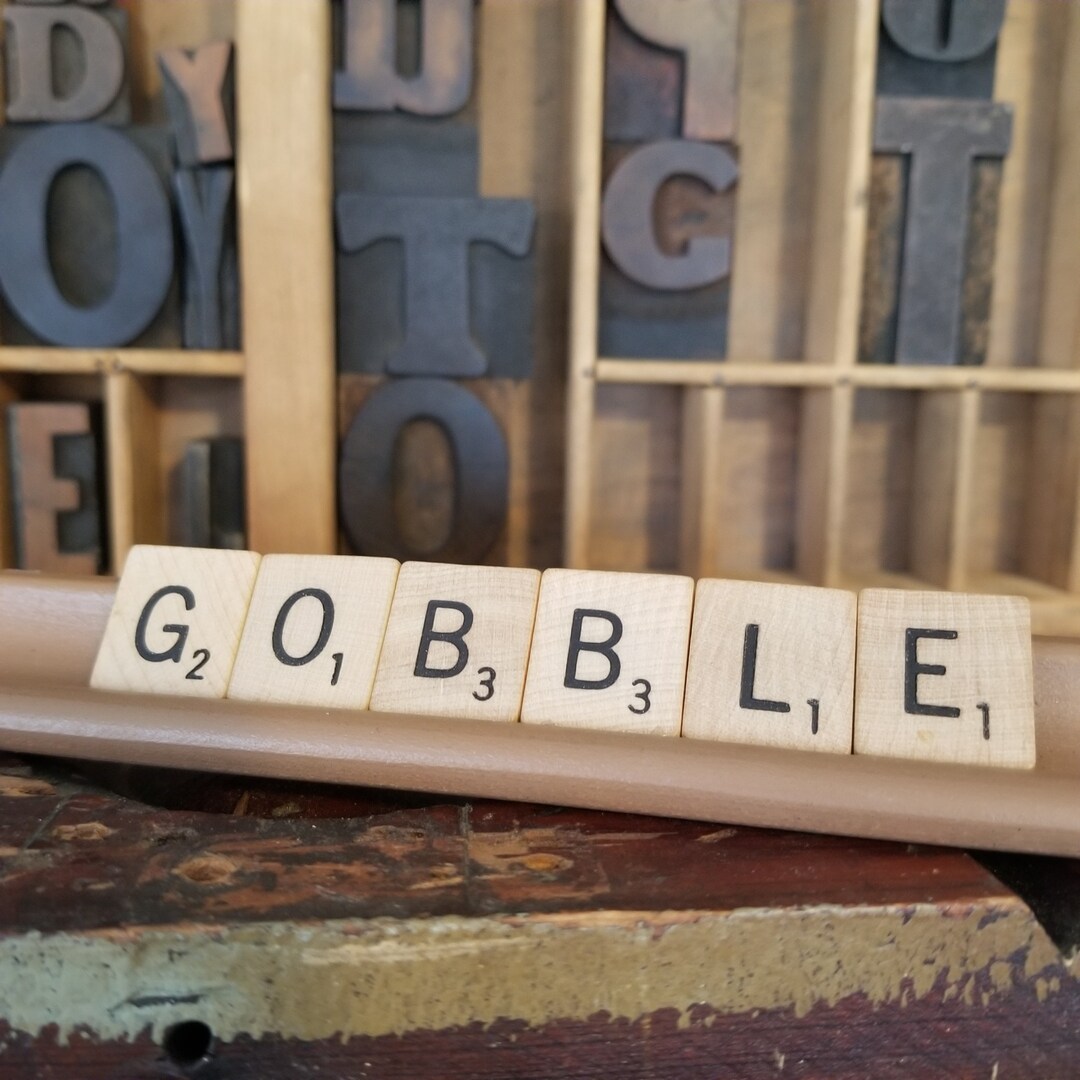 GOBBLE Sign Scrabble Tile Word Signs Holiday Wood Signs - Etsy