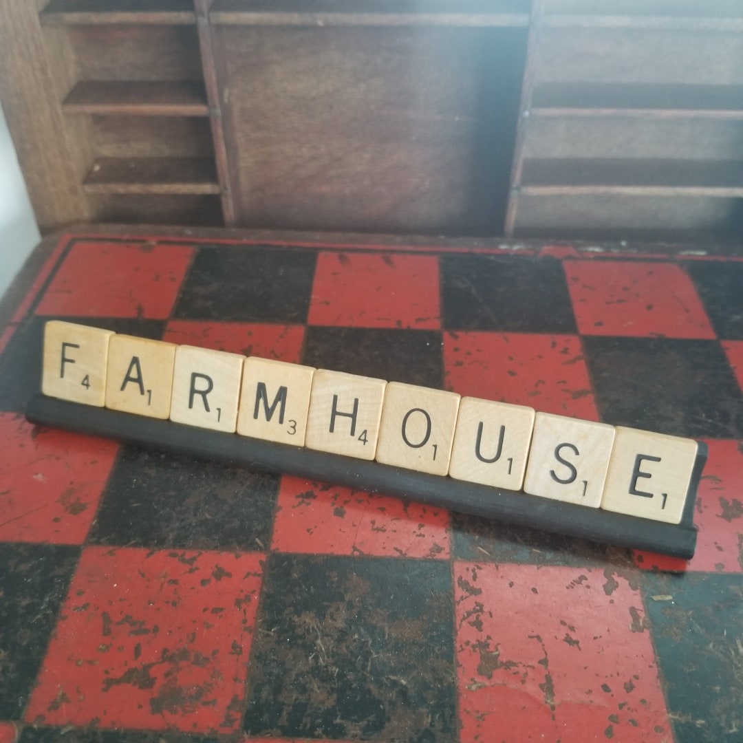 Farmhouse Scrabble Signs, Shelf Sitter, Country Kitchen Props ...