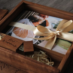 Personalised Walnut Wooden Presentation Box Photo Album for 6x4 Prints ...