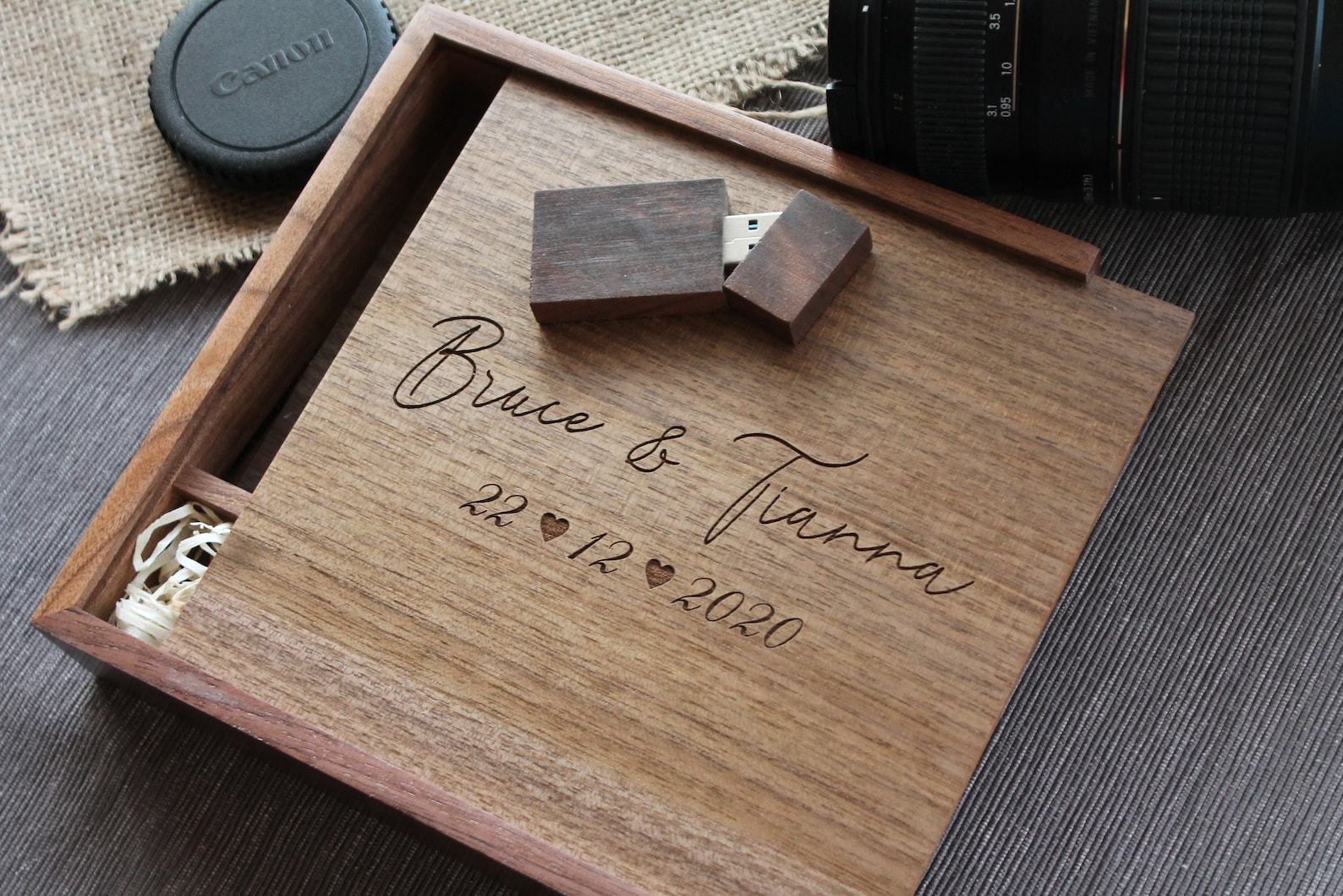 Personalised Walnut Wooden Presentation Box Photo Album for - Etsy