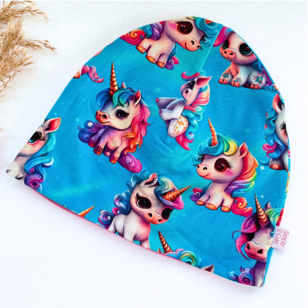 Unicorn Beanie Hat, Cute Rainbow Unicorn Toque, Soft Chemo Cancer Cap ...