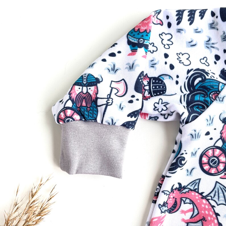 Viking Baby Romper, Nordic Valkyrie Organic Cotton Sleepsuit, Handmade ...