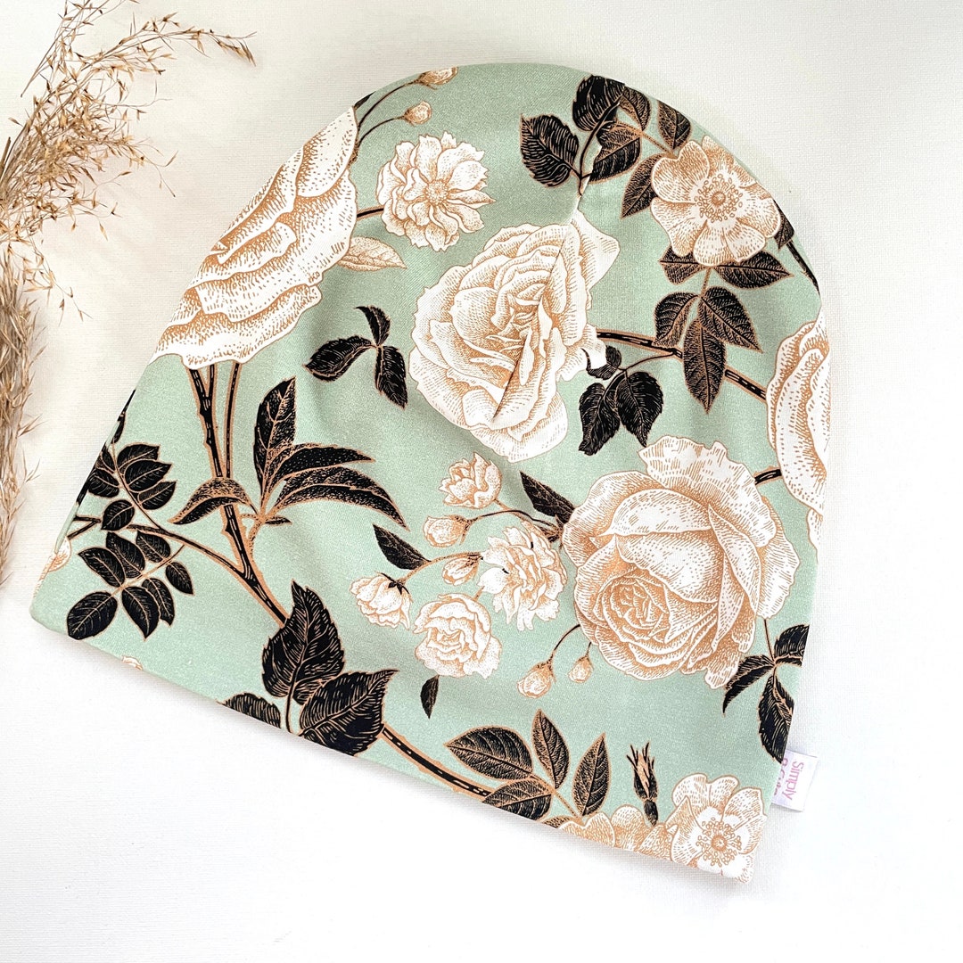 Reversible Slouchy Beanie, Womens Organic Cotton Toque, Sage Green ...