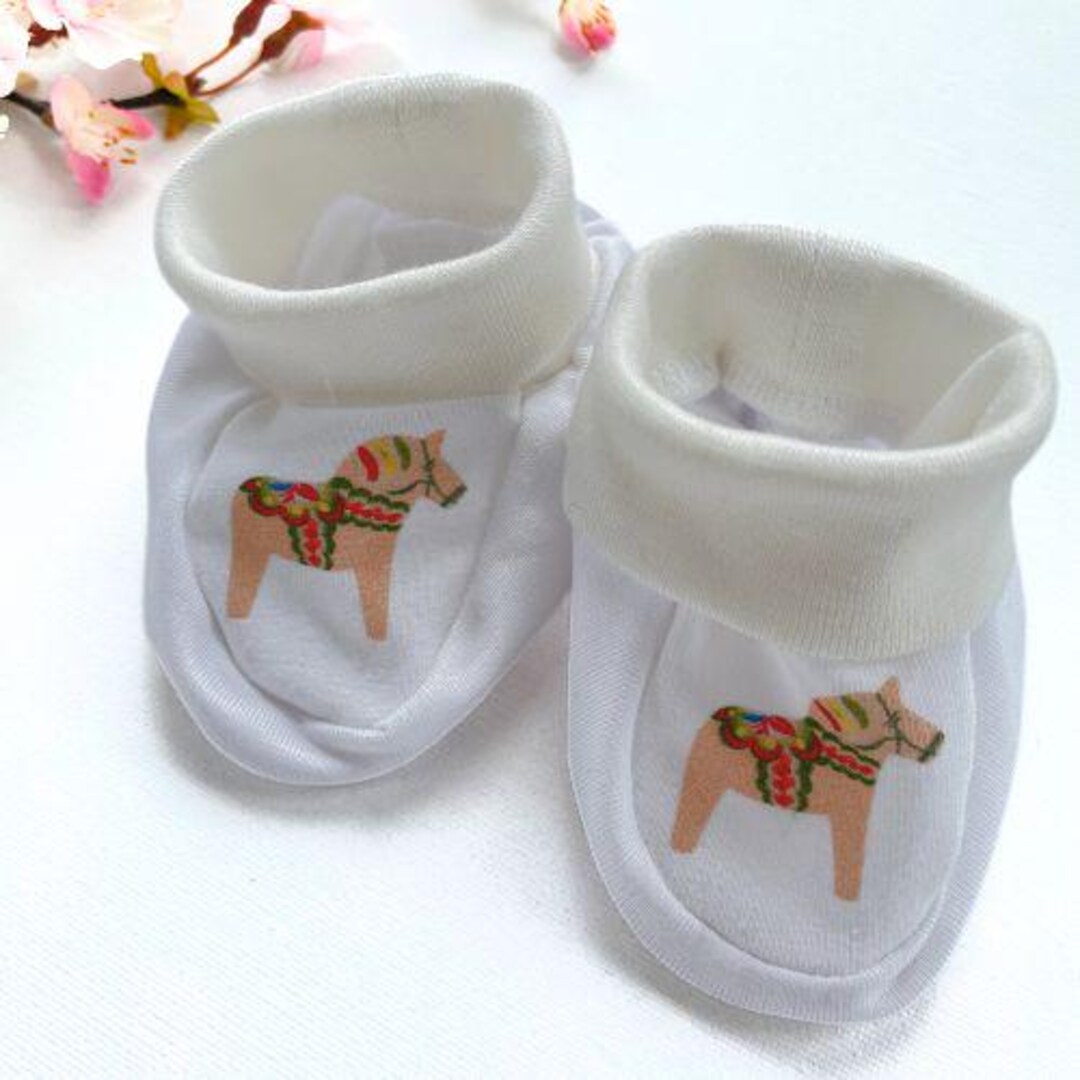 Unisex Baby Booties, No Scratch Baby Mittens, Dala Horse Infant Mitts ...