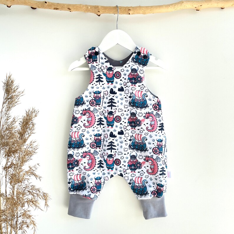 Viking Baby Romper, Nordic Valkyrie Organic Cotton Sleepsuit, Handmade ...