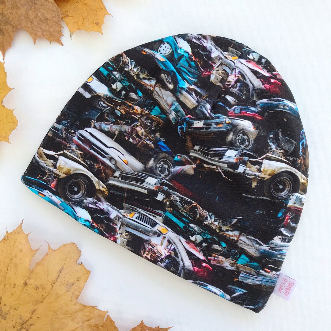 Kids Cars Beanie, Car Wreck Beanie, Junk Yard Beanie, Wrecking Yard ...