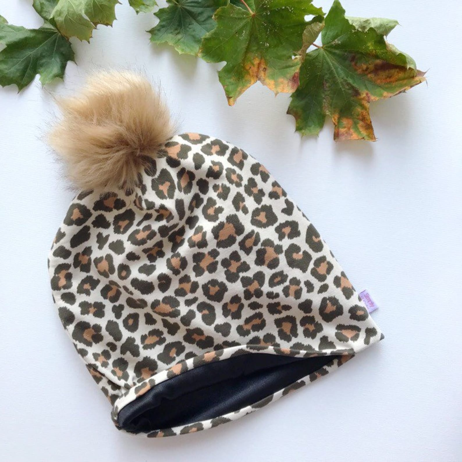 Leopard Print Beanie Leopard Print Toque Leopard Pompom - Etsy