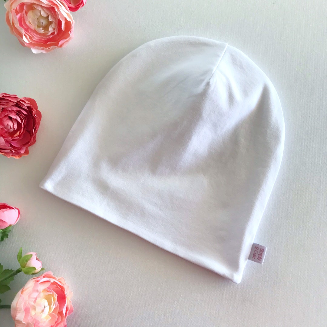 White Satin Sleep Cap, Curl Control Beanie Hat, Frizz Control Bonnet ...