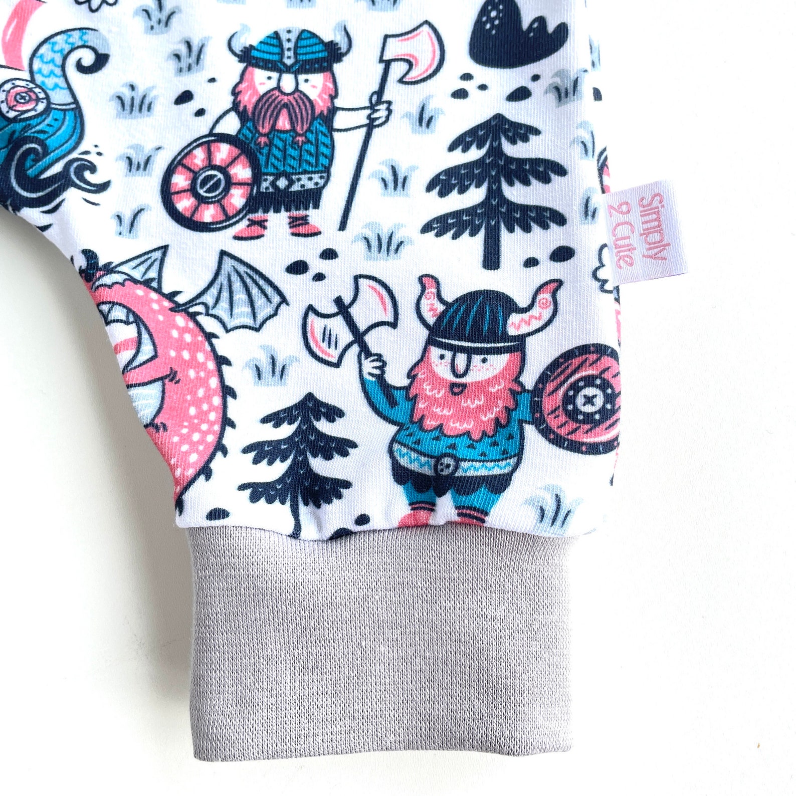 Viking Baby Romper, Nordic Valkyrie Organic Cotton Sleepsuit, Handmade ...