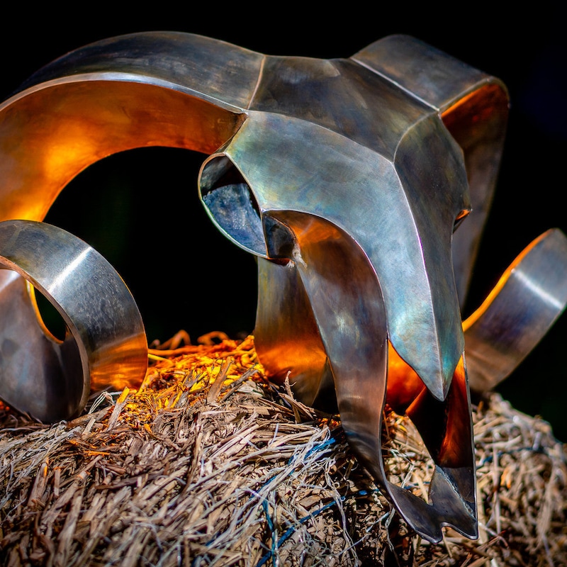 Metal Skulls Sculpture - Etsy UK