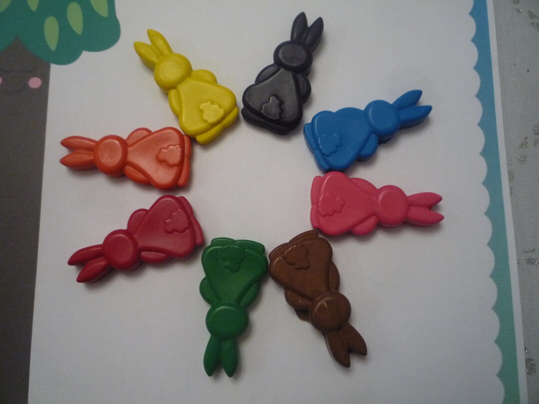 Small Cute Bunnie/rabbit Crayons X 8 Crayons - Etsy