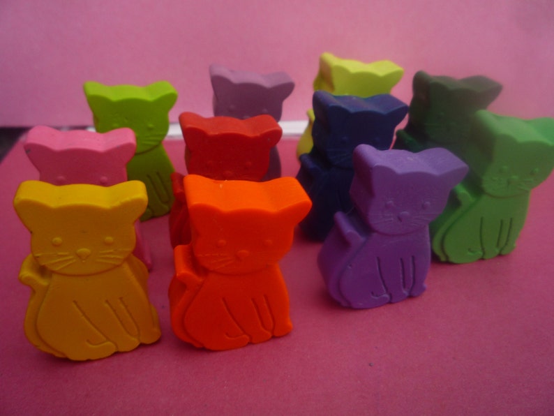 8 Kitten Cat Novelty Wax Crayons - Etsy