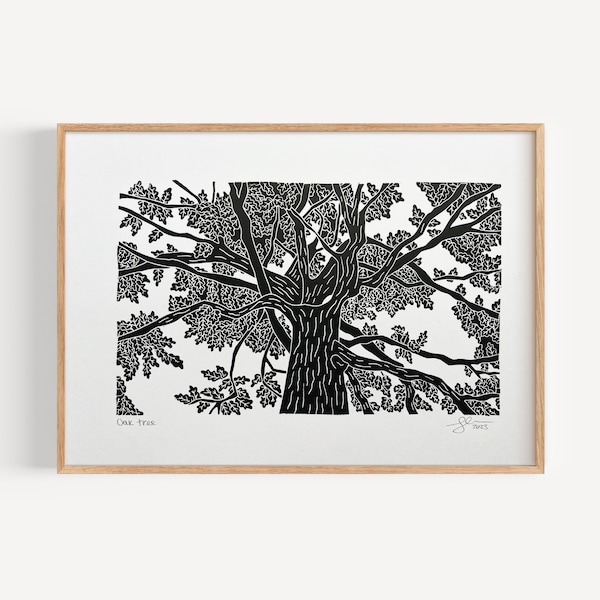 Oak Tree Print - Etsy
