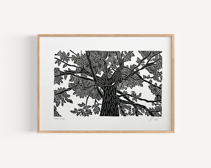 A Redwood Forest Giant, Linocut Tree Print - Etsy