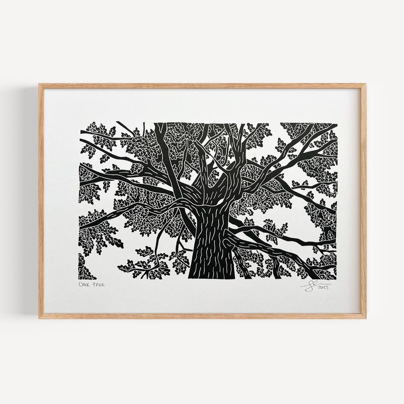 Oak Tree Print - Etsy