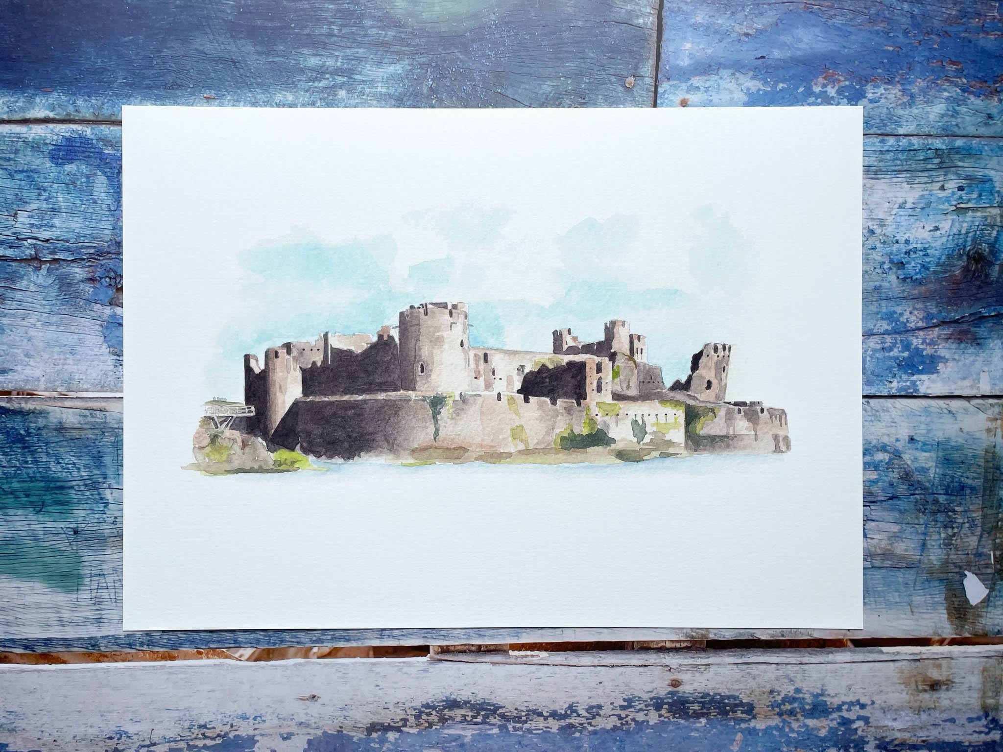 Castle Watercolour Art Print Caerphilly Castle Giclee - Etsy UK
