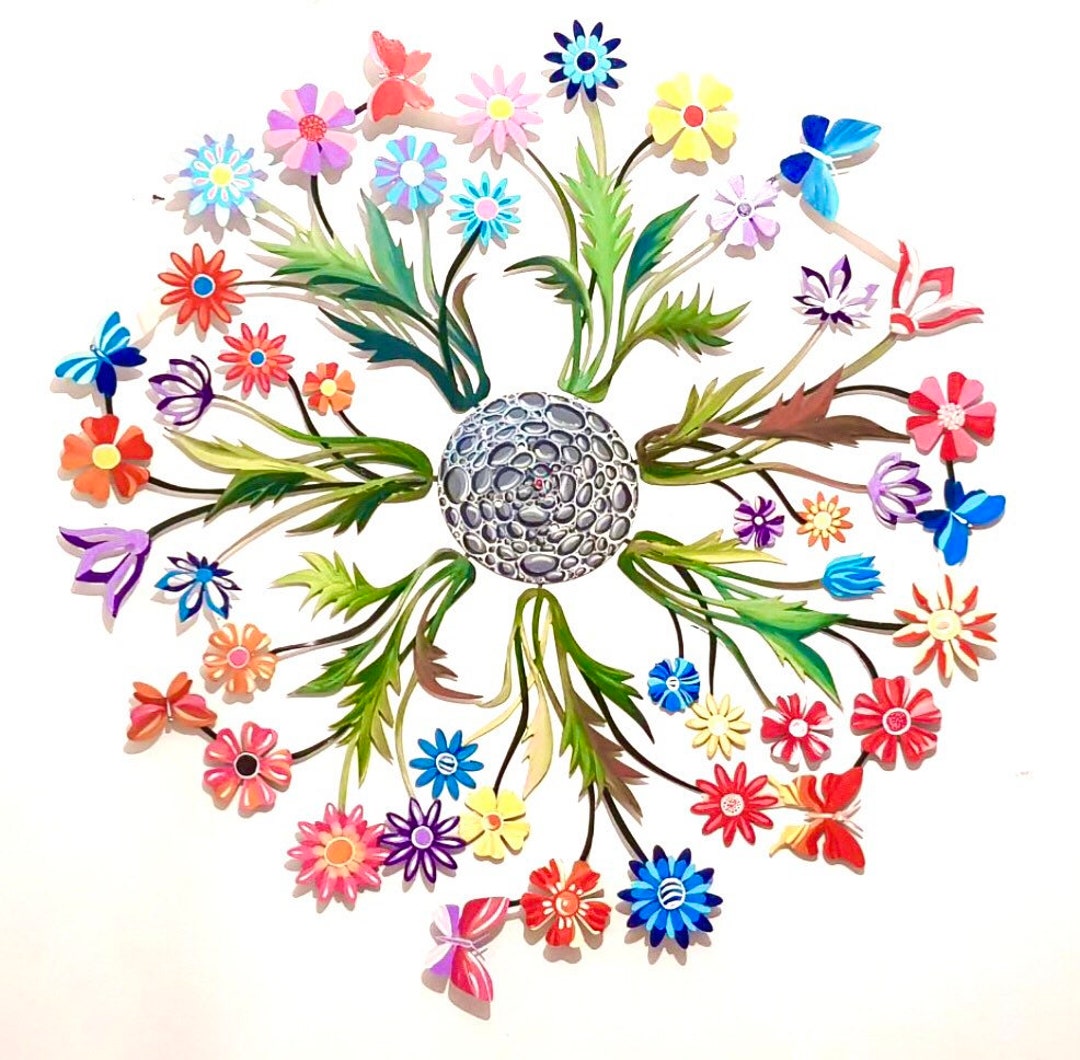 Art in Bloom: 'flowers Net-work' Metal Wall Decor With Elegance - Etsy