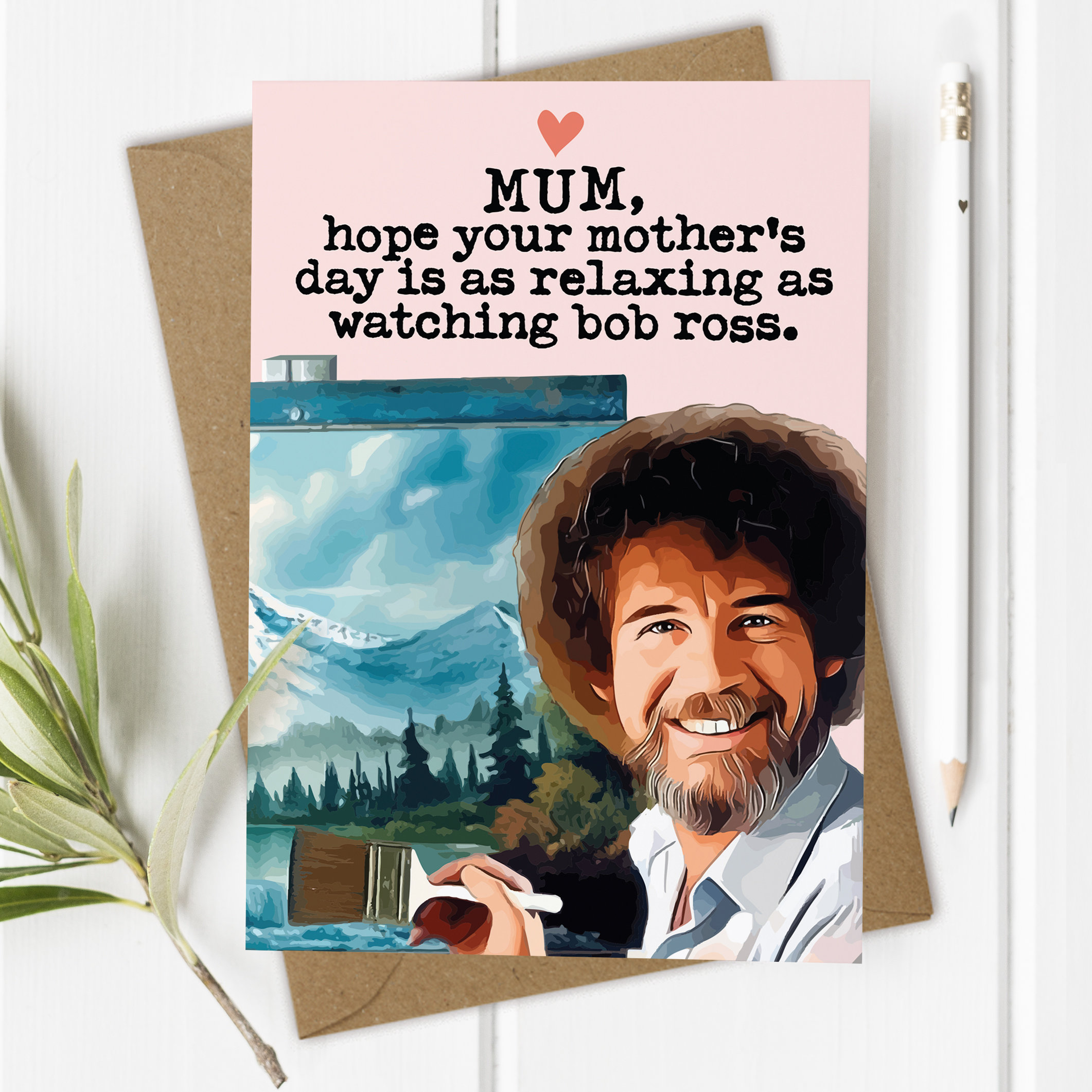 Bob Ross Birthday Card