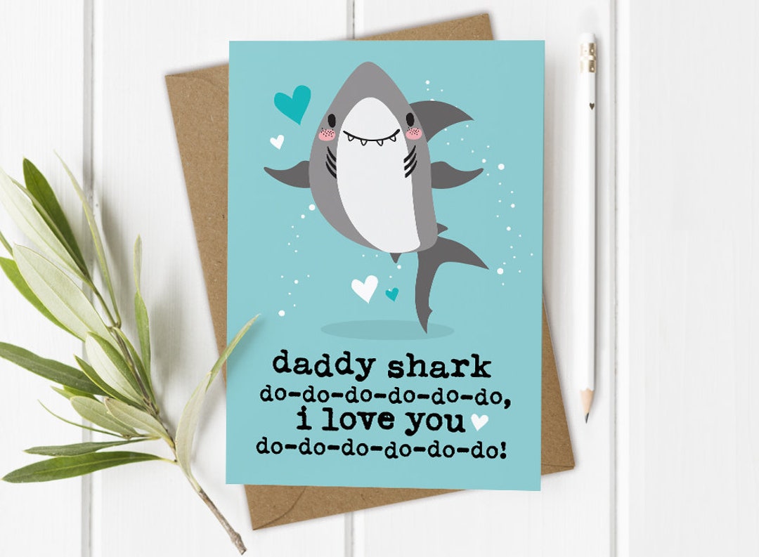 First 1st Fathers Day Card, Daddy Shark Card, Baby Shark Song, 1st ...
