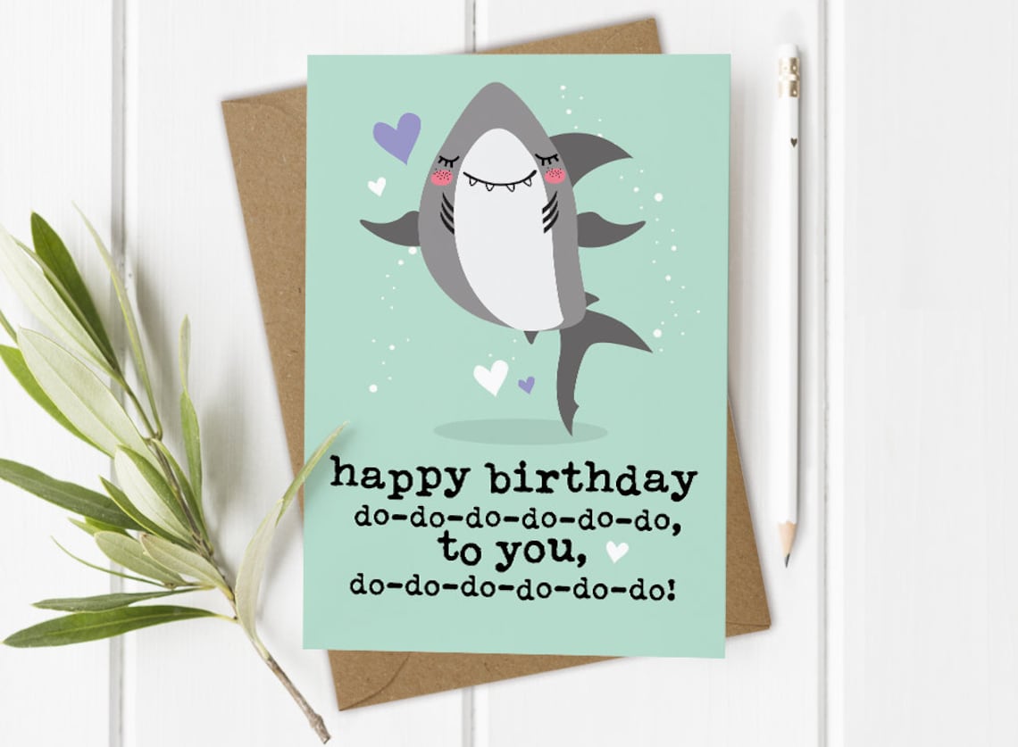 Happy Birthday Shark Card Baby Shark Funny Birthday Card - Etsy