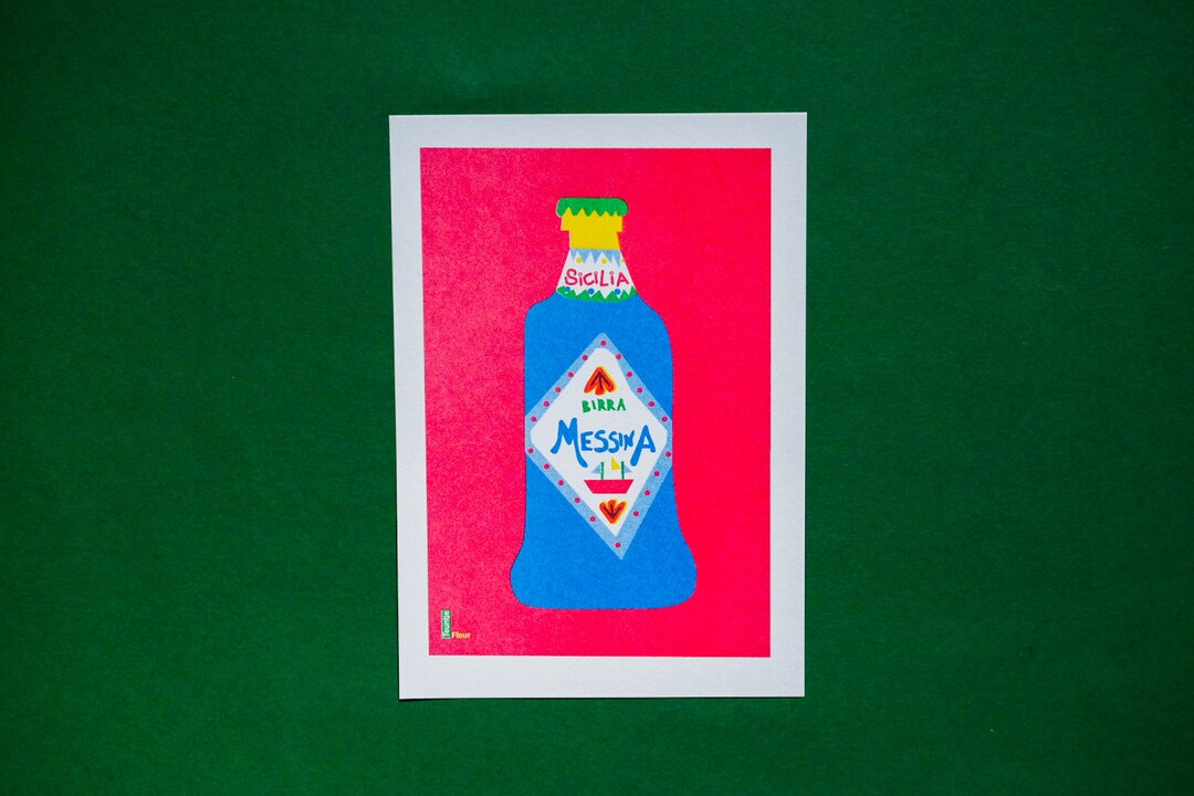 A Risograph Print of a Packaging Beer Messina A5 | Small Risoprint ...