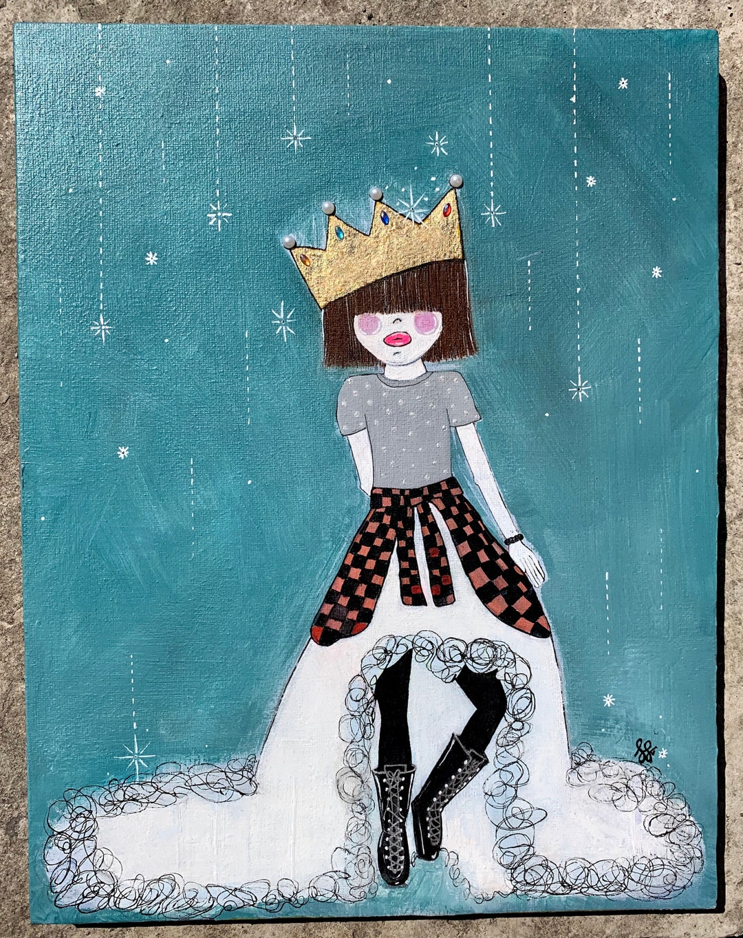 Rebel Princess // Princess Wall Art / Princess Painting / Cool Kids ...