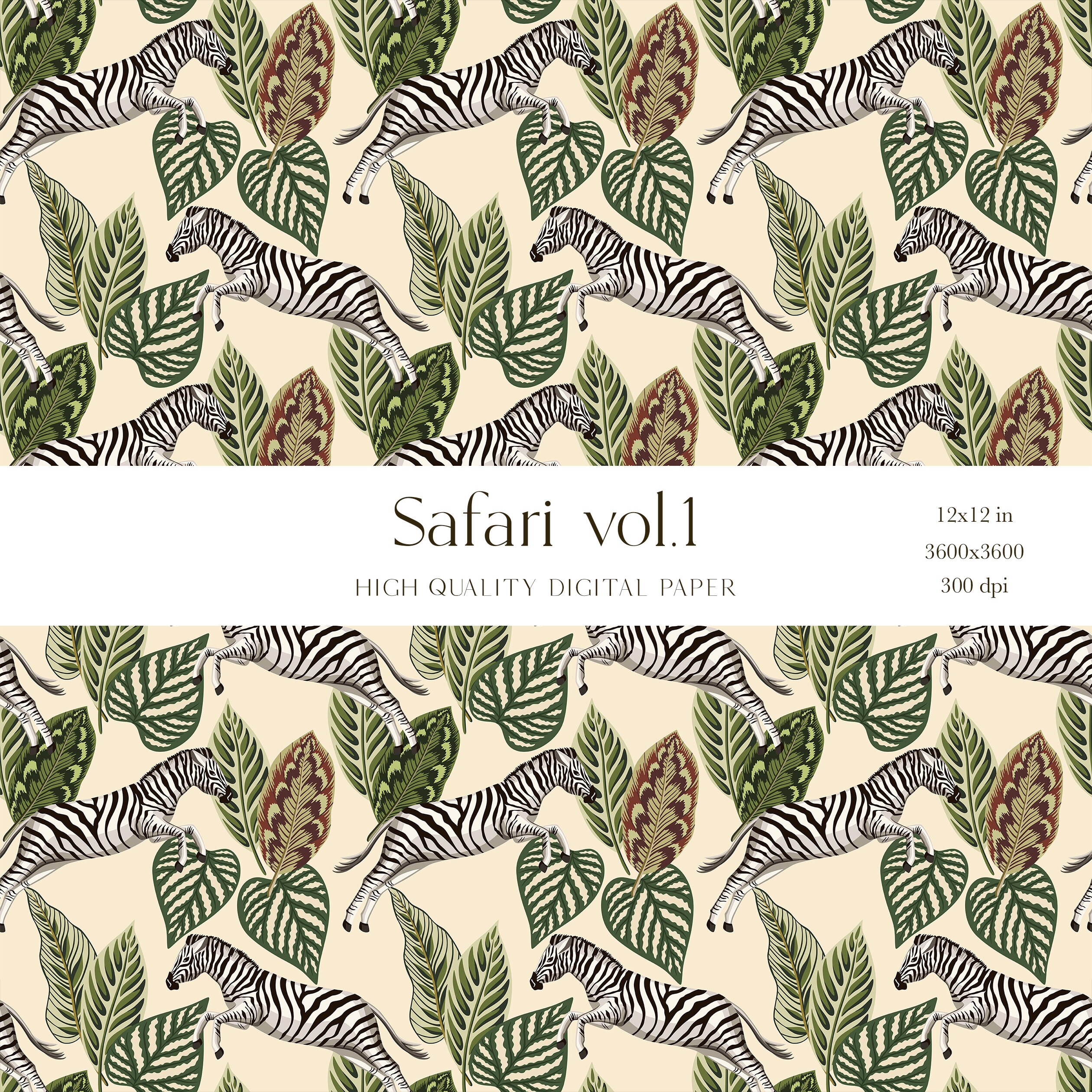 Safari Digital Paper Tropical animals Digital Paper | Etsy