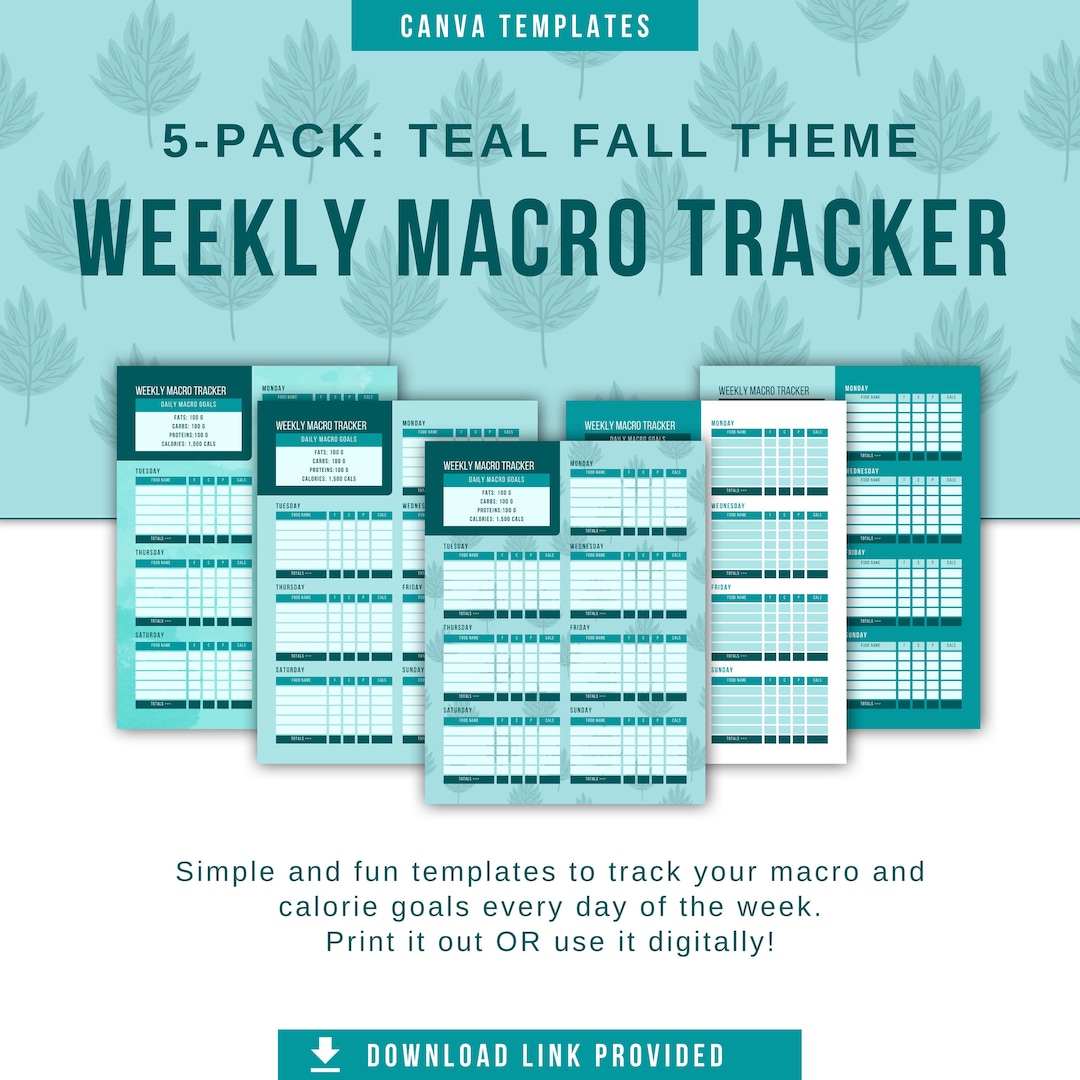Weekly Macros Tracker/ Planner Printable - Etsy