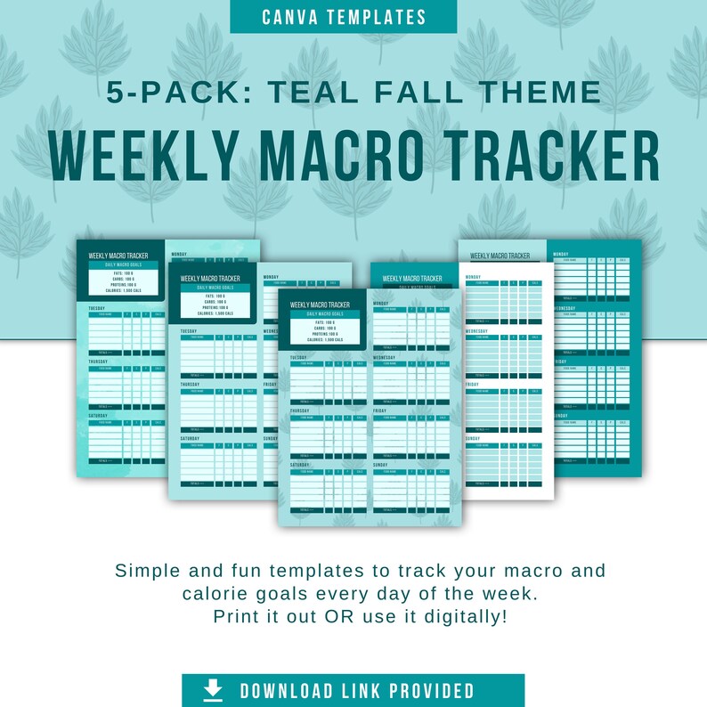 Weekly Macros Tracker/ Planner Printable - Etsy