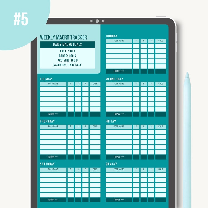 Weekly Macros Tracker/ Planner Printable - Etsy