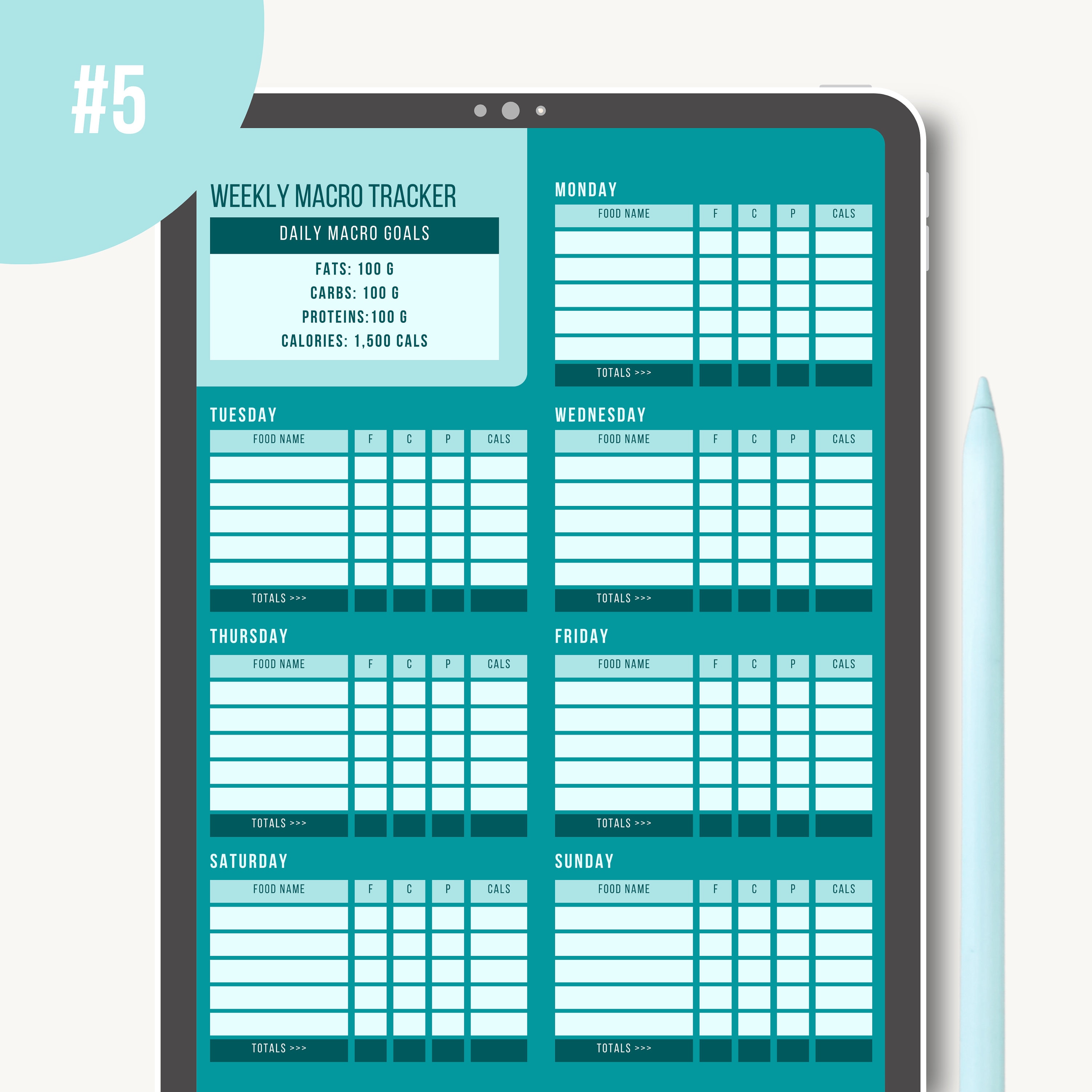 Weekly Macros Tracker/ Planner Printable - Etsy