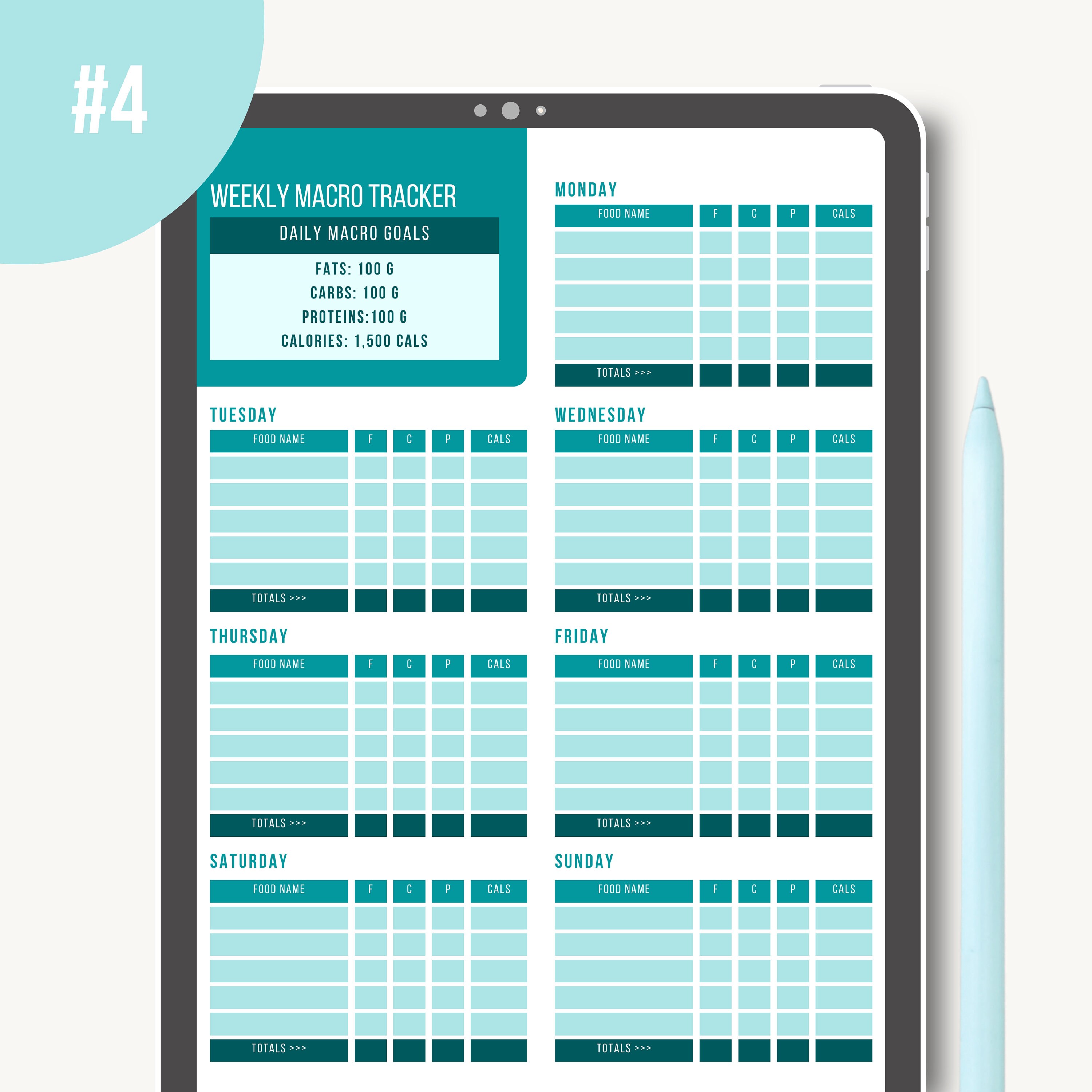 Weekly Macros Tracker/ Planner Printable - Etsy