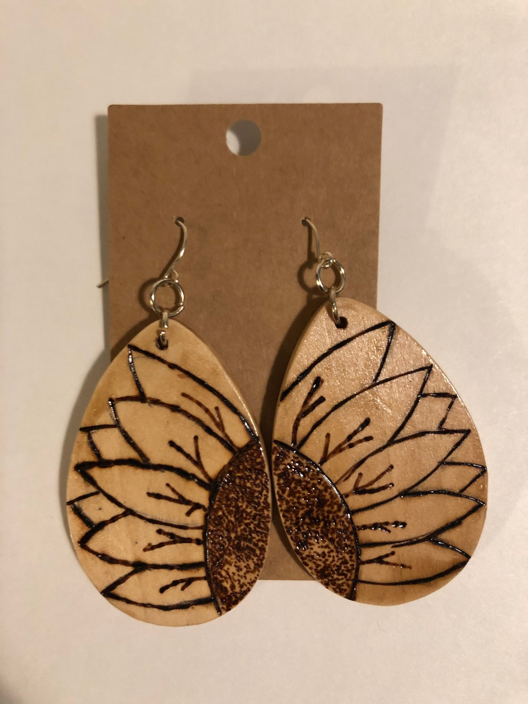 Handmade Wood Burned Earrings - Etsy