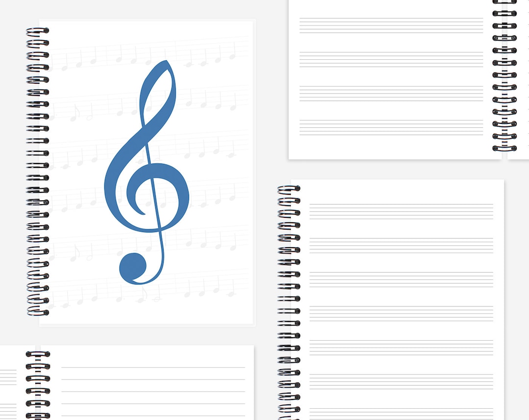 A5 Music Manuscript Notebook. Staff Stave Composition Composing Blank ...