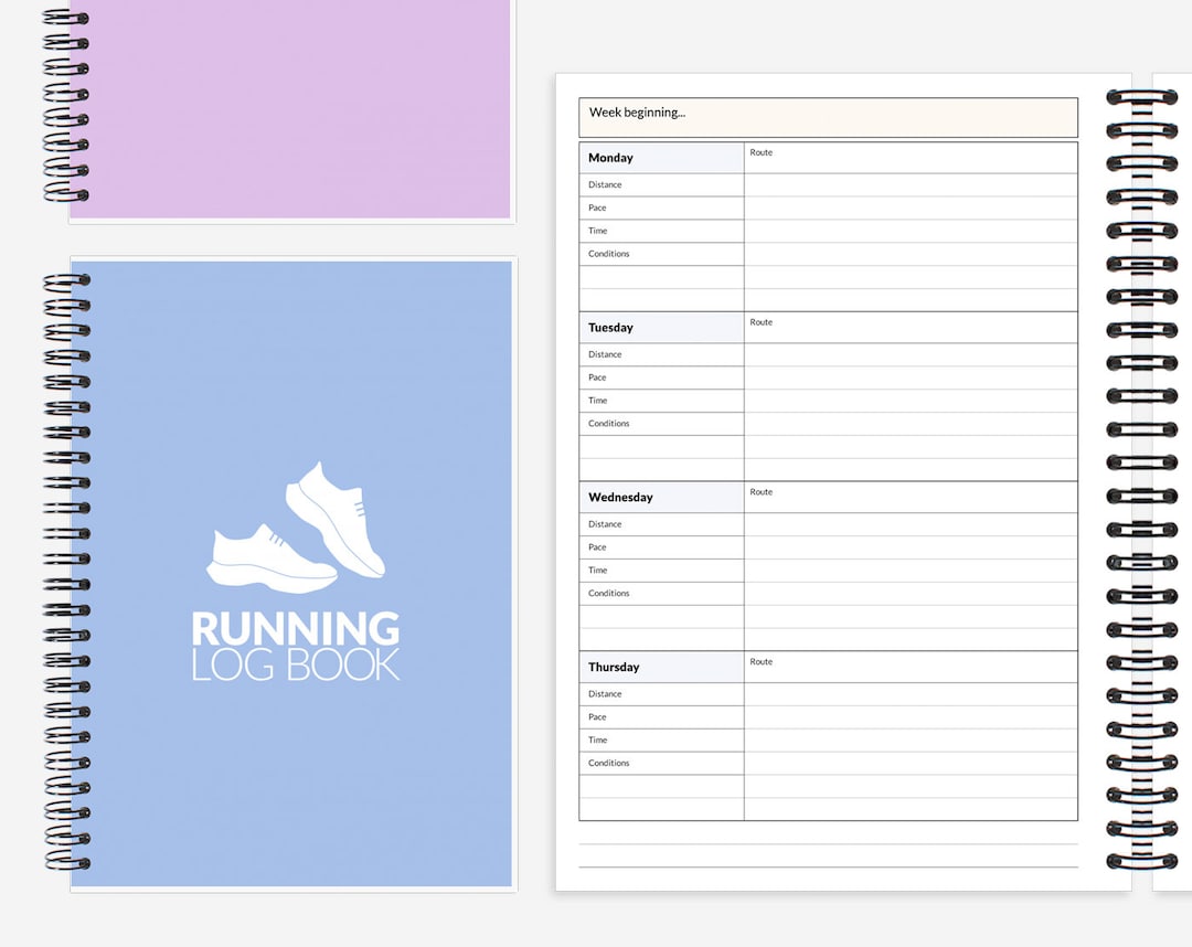 Running Log Book. Runner Training Diary Journal Planner. - Etsy UK