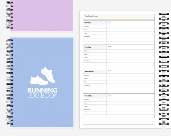 Running Log Book. Runner Training Diary Journal Planner. - Etsy UK