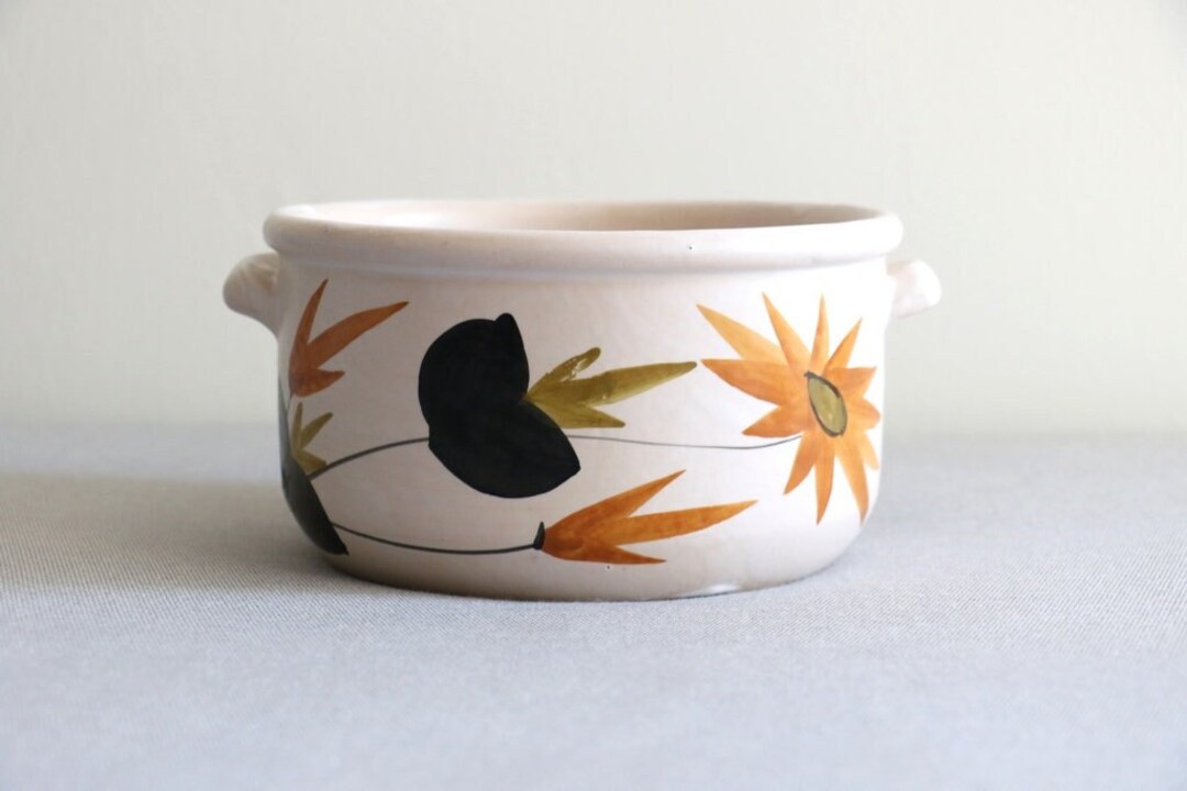 Large Vintage Pot - French Ceramics - 1970's - Vintage Flowers - Boho ...