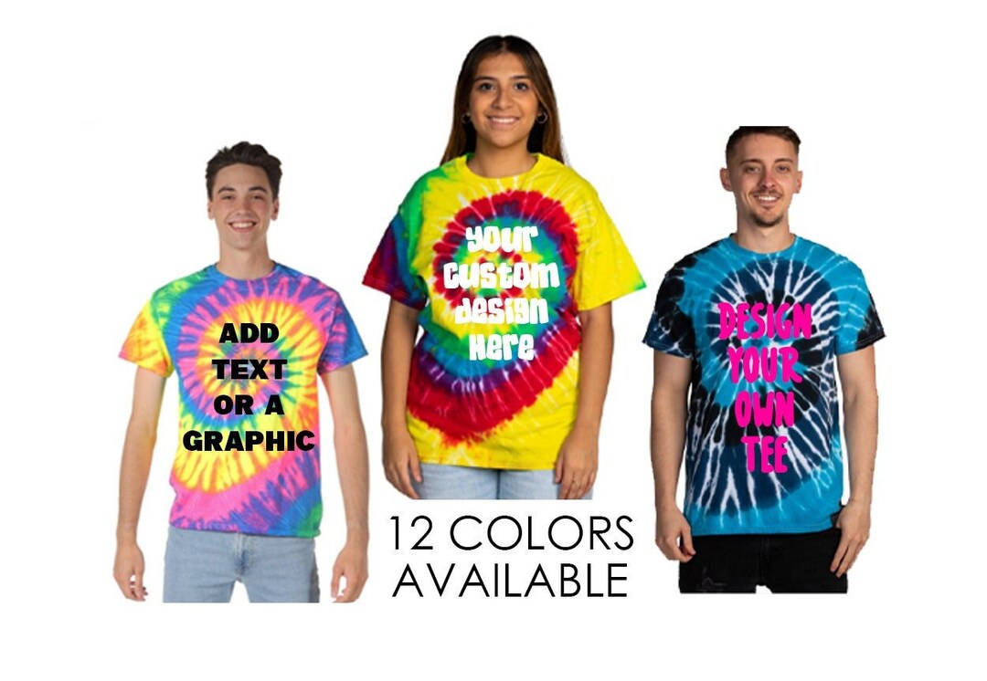 Custom Tie Dye Shirt, Custom Text Tie Dye T-shirt, Personalized T-shirt ...