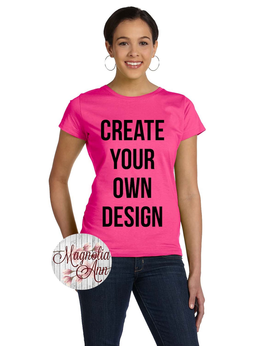 Custom Women's Jersey Crew Neck T Shirt, Sizes Small-3x, Plus Size ...