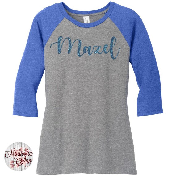 Mazel Blue Glitter Mazel Tov Hanukkah Chanukah Jewish | Etsy