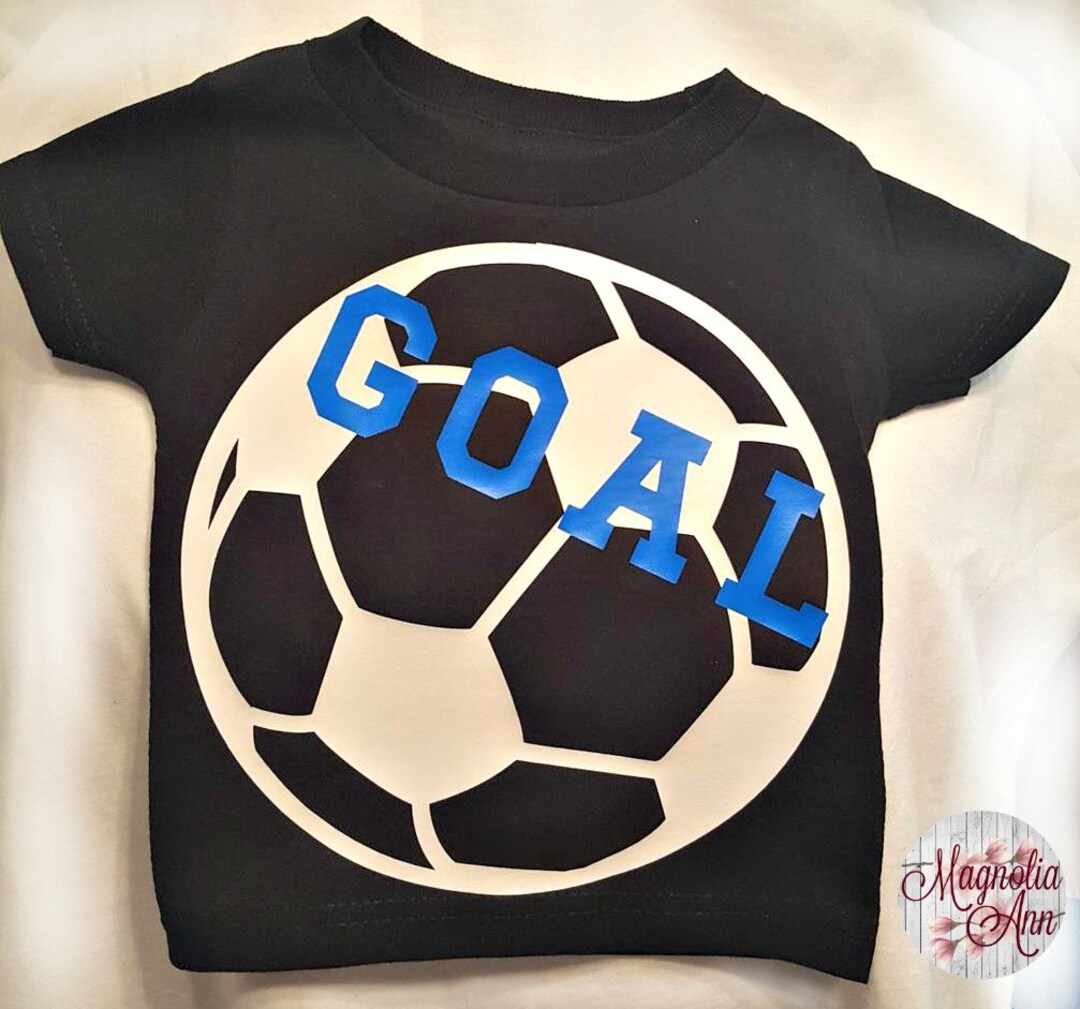 Soccer Goal, Kids Childrens Sports, Toddler T-shirt in White, Blue ...