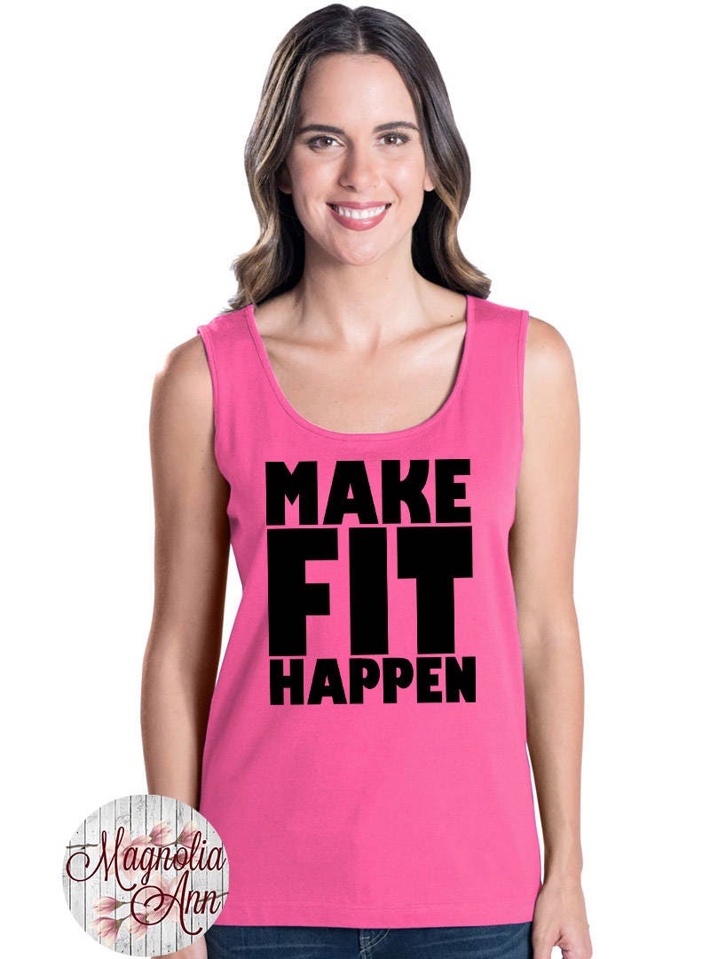 Make Fit Happen Workout Exercise Fitness Active Wear | Etsy