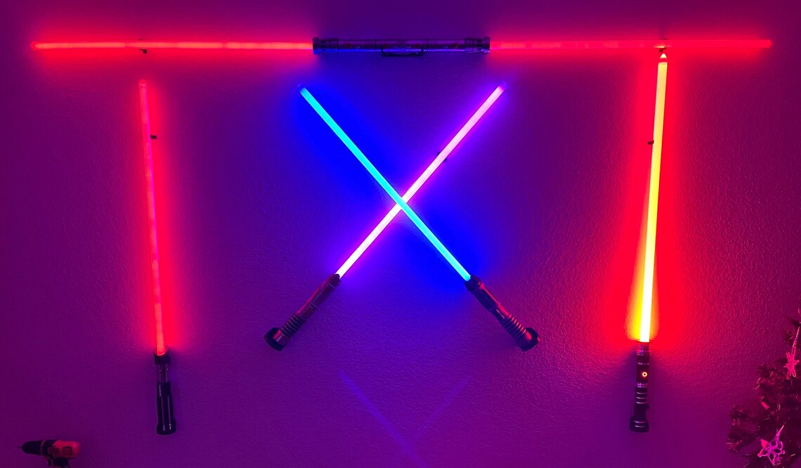 Lightsaber Cross Mounts Galaxy's Edge Lightsaber Cross - Etsy
