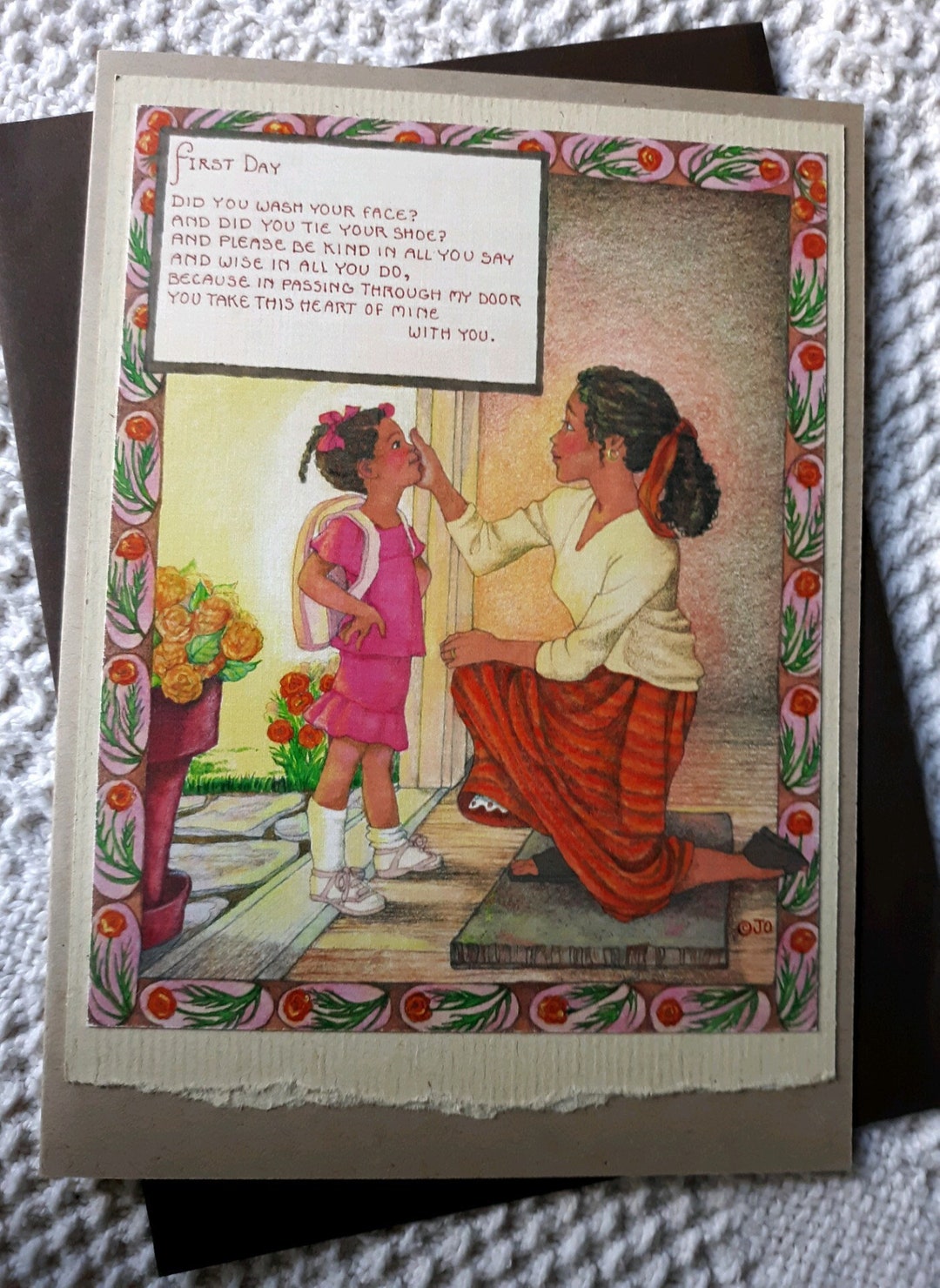 Back to School Card (for Kids and Mom) Greeting Card, First Day Card ...